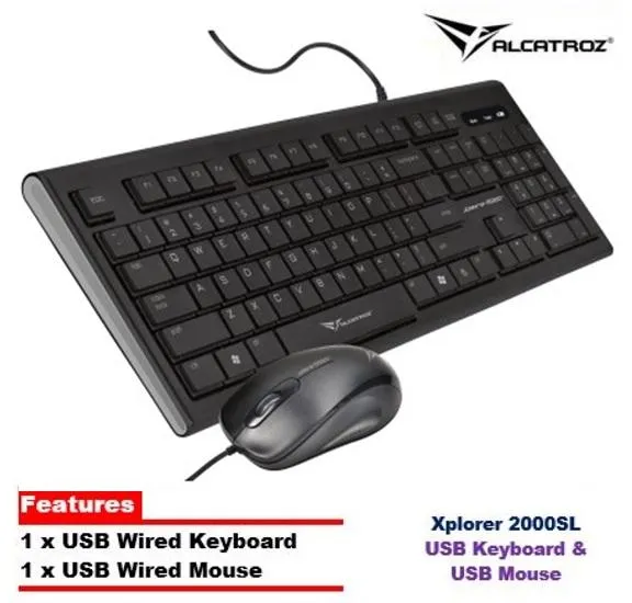 ALCATROZ XPLORER 2000SL USB KEYBOARD AND MOUSE Black/Grey | Lazada PH