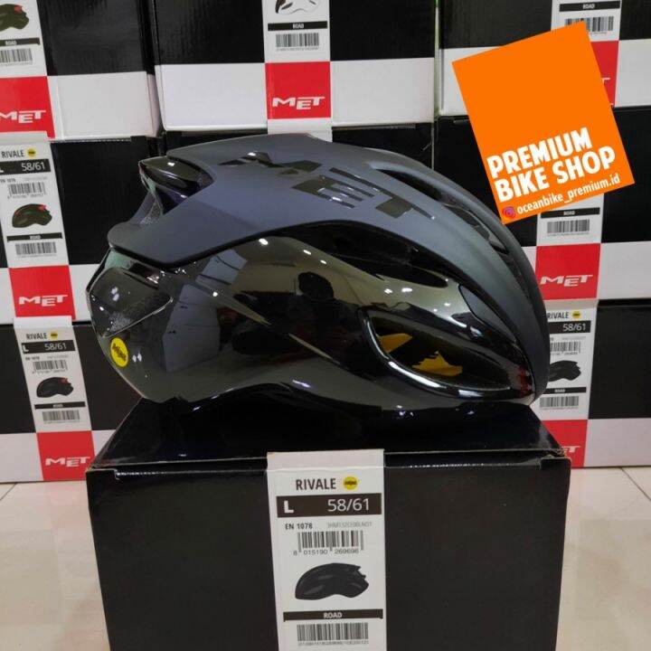 Helm Sepeda Helmet Original Met Rivale Mips 2021 Road Black Lazada