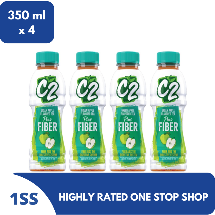 C2 Plus Fiber Green Apple Flavored Tea, 350 ml, Set of 4 | Lazada PH