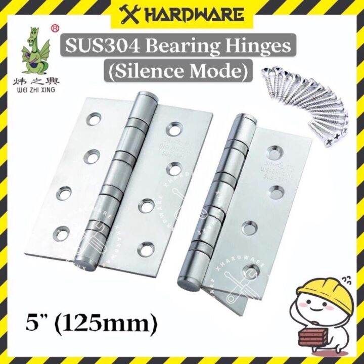 5" Stainless steel SUS304 heavy duty silence big hinge/Engsel pintu ...