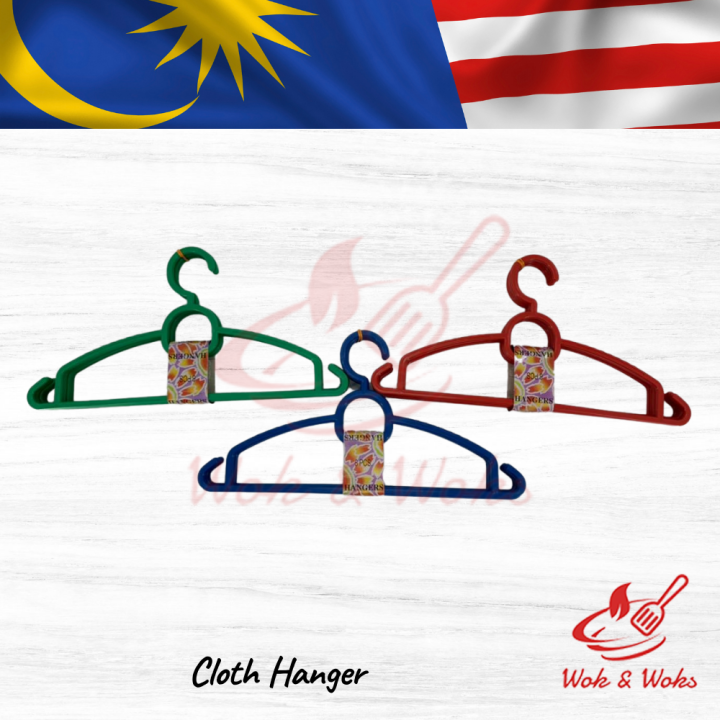 Plastic Cloth Hanger / Penyangkut Baju Plastik (6pcs) | Lazada