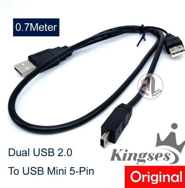 Dual USB 2.0 Type A to USB Mini 5-Pin Cable | Lazada