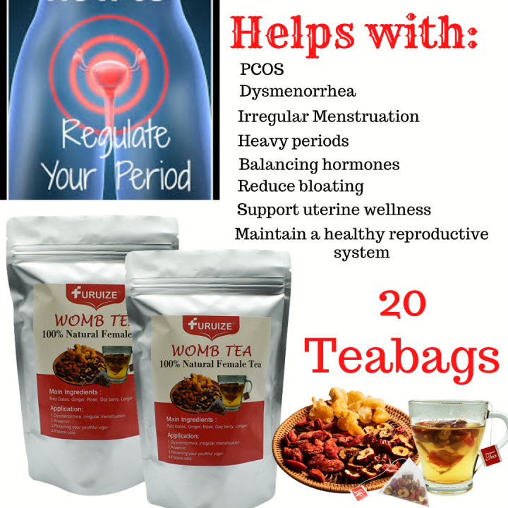 20 Teabags Womb Detox Tea For Irregular Menstruation PCOS Dysmenorrhea ...