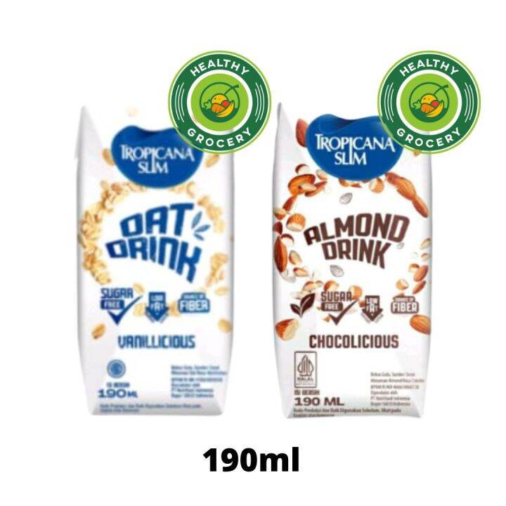 Tropicana Slim Almond Drink Chocolicius 190ml / Oat Drink 190ml Vanilicious / Tropicana Slim ...