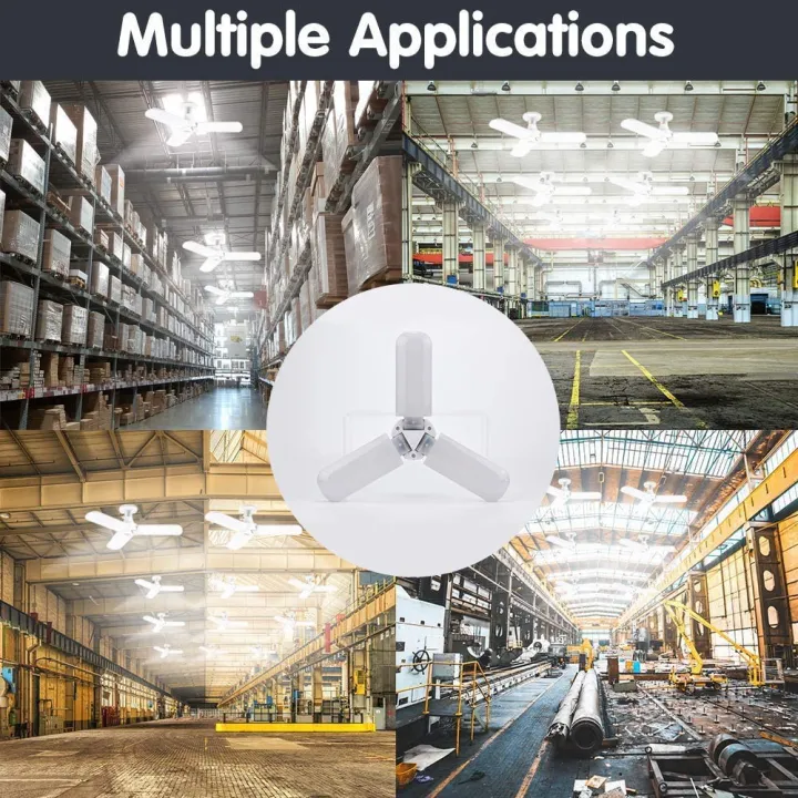 Hot sales ↂ 45W 6500K AC170-265V Foldable Fan Blade LED Light Bulb ...