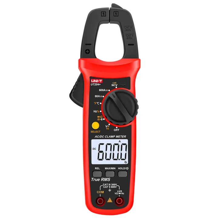 UNI-T Meteran Jepit Digital True RMS UT202A + UT204 + AC DC Penguji ...