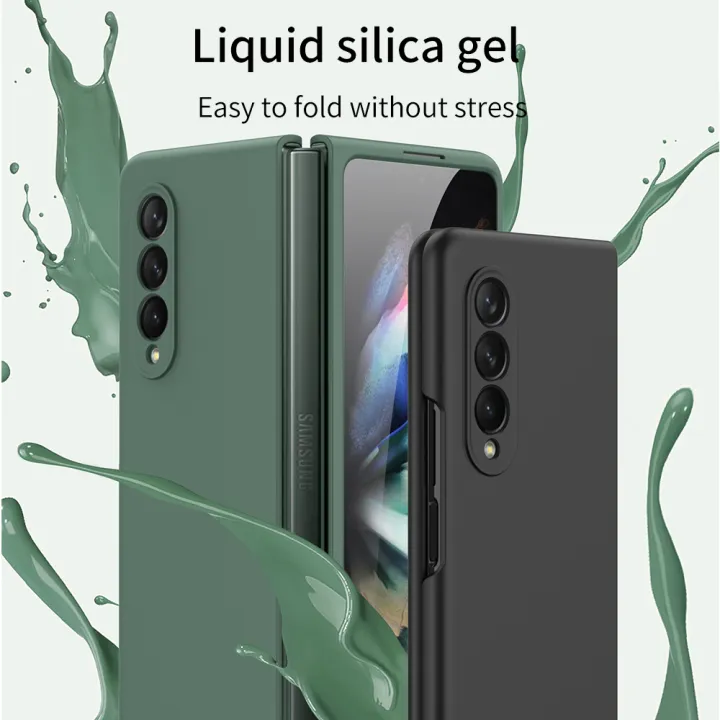 Real Liquid Silicone Rubber Cases for Samsung Galaxy Z Fold 3 5G Fold3 ...