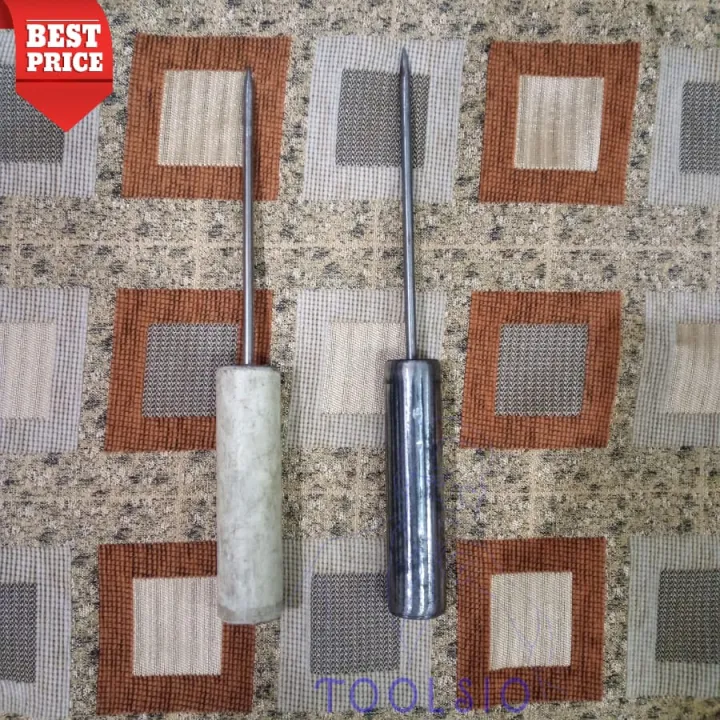 2 in 1 Tusukan es batu Gagang besi Full besi baja Ice Pick Gagang Lapis ...