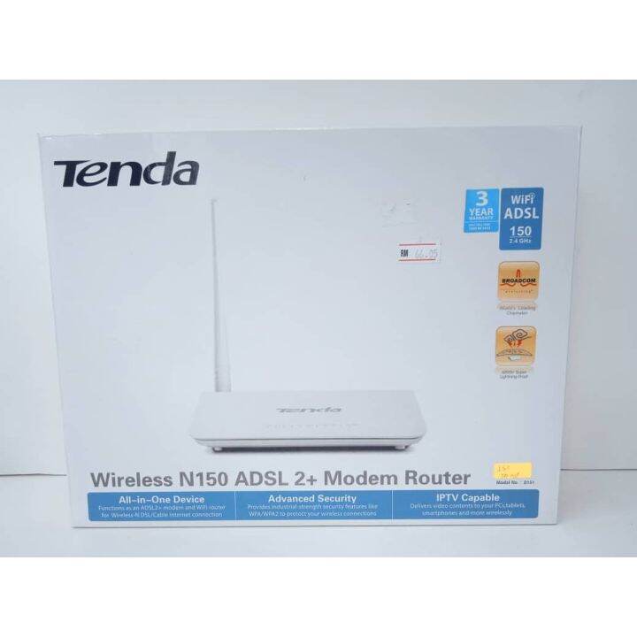 TENDA Wireless N150 ADSL 2+ Modem Router | Lazada