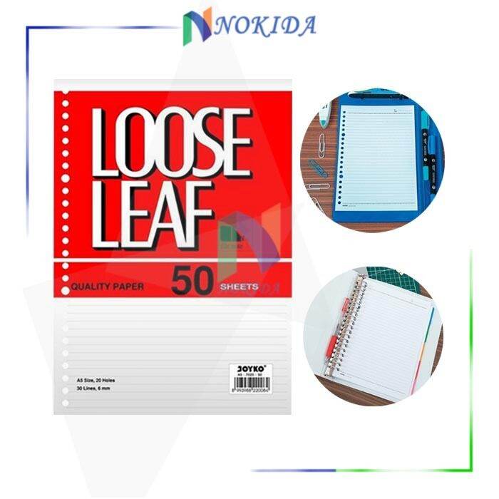 Nokida Kertas Binder Putih Bergaris Joyko Loose Leaf A5-7020-50 [50 ...