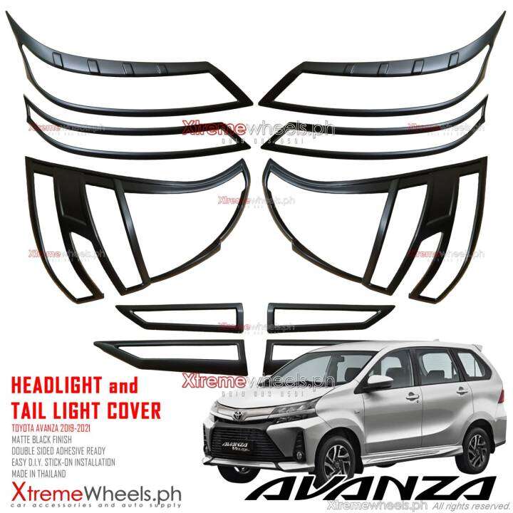 Toyota Avanza 2019-2021 Matte Black Head Light Cover / Tail Light Cover ...