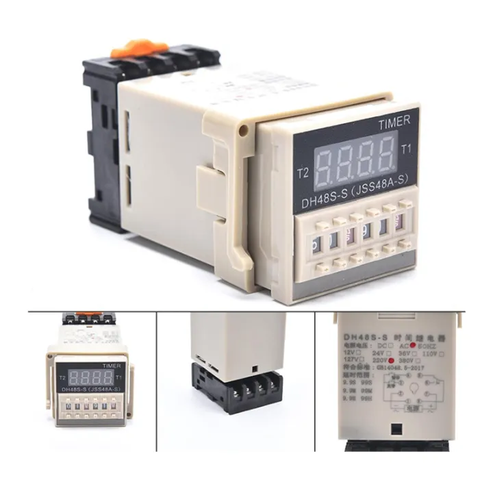 AC/DC 12v-220v DH48S-S Programmable Digital display time relay cycle control | Lazada.co.th