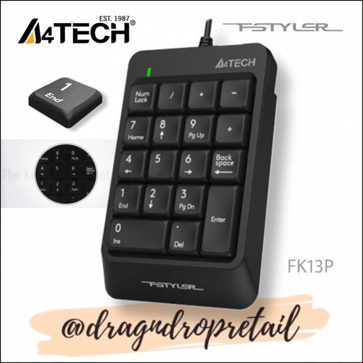 A4TECH FSTYLER FK13P Wired Sleek Numeric Keypad USB Numpad | Lazada PH