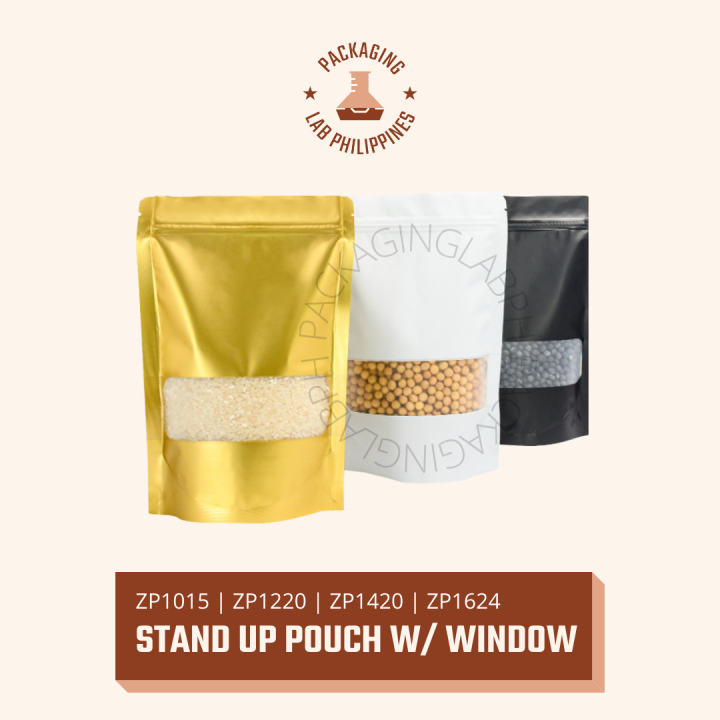 [50pcs] Gold White and Black Stand Up Pouch Resealable Zip Pouch for ...