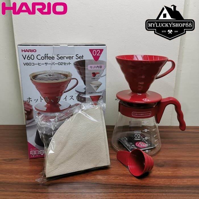 Hario V60 Pour Over Kit Red VCSD-02-R Merah VCSD-02R Coklat VCSD-02-CBR 02CBR | Lazada Indonesia