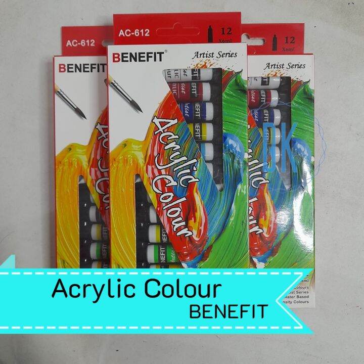 BENEFIT Acrylic Colour Cat Akrilik Set 6ml 12 Warna | Lazada Indonesia