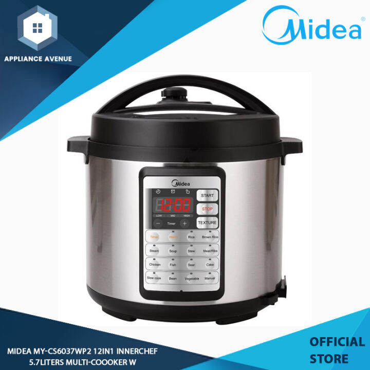 MIDEA MY-CS6037WP2 12iN1 INNERCHEF 5.7LITERS MULTI-COOOKER WITH DIGITAL PRESSURE COOKER FUNCTION ...