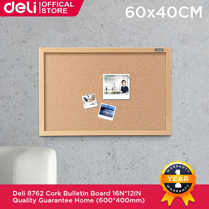 Deli Cork Bulletin Board Writing Board 600x400mm Quality Guarantee Home ...