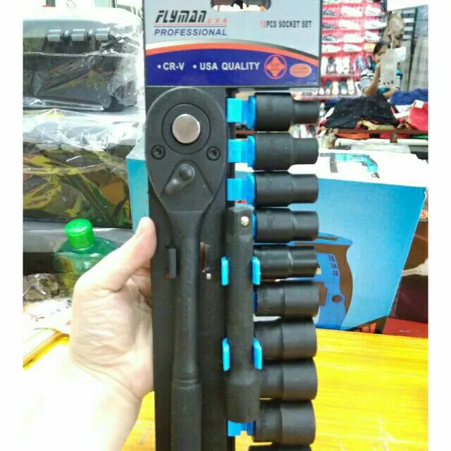 socket wrench set tools 1 2 drive FLYMAN 12pcs Socket wrench set 8mm24mm 12 drive 6 points 12pcs ...