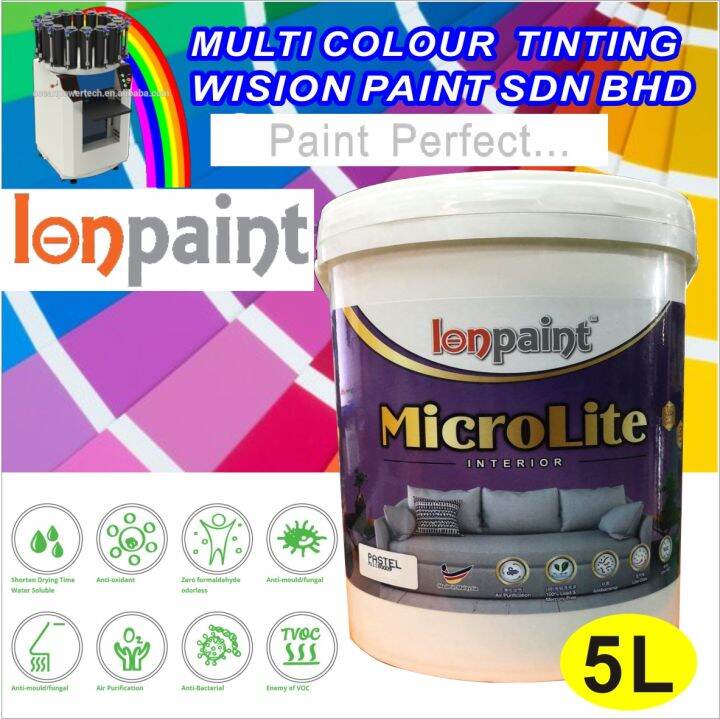 ( 5L ) IONPAINT MICROLITE & ANTI BACTERIAL ( MATT FINISH ) INTERIOR ...