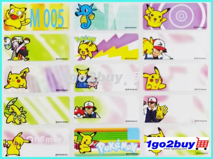 Sticker Nama Pokemon 30mm*13mm (Water Proof Fancy Name Sticker), 72pcs ...