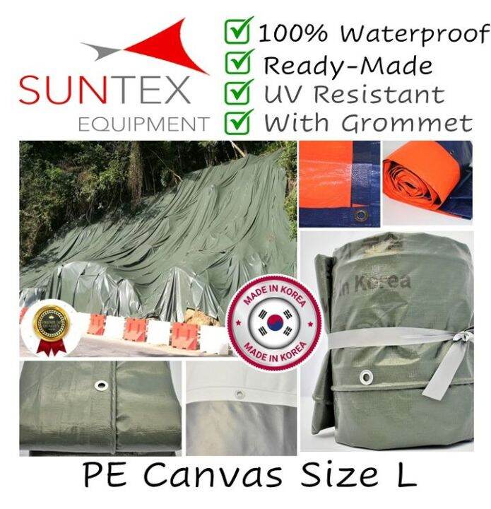 PE Canvas Size L Blue Orange Ready Made 100% Made in Korea PE Tarpaulin ...