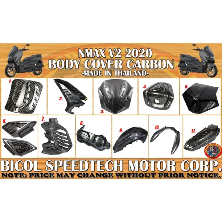 NMAX V2 2020 BODY COVER CARBON MADE IN THAILAND (UMTAFM) | Lazada PH