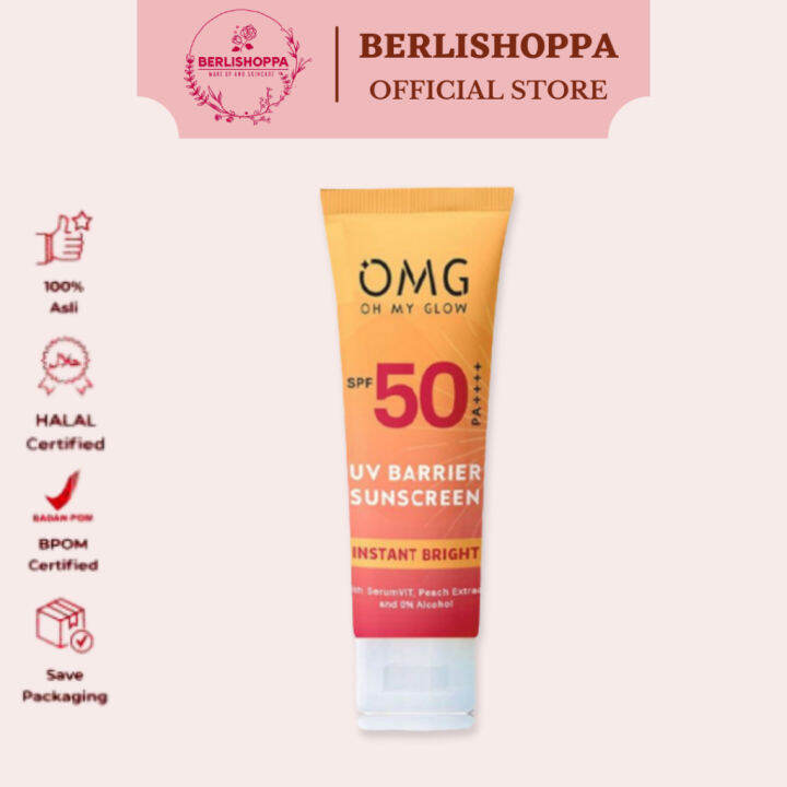 OMG Oh My Glow UV Barrier Sunscreen SPF 50 PA++++ | Lazada Indonesia