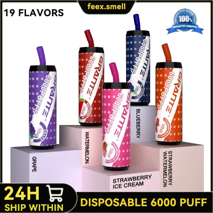 VAPE [24H]LEIGIT 6000 PUFFS GRANTE DISPOSABLE VAPE rechargeable 6000 ...
