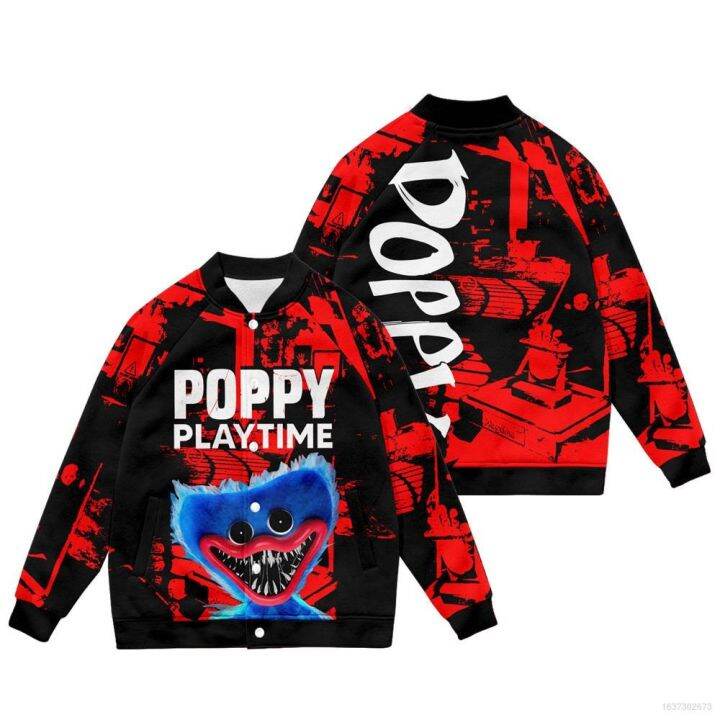 Poppy PLAYTIME เสื้อแจ็กเก็ตเบสบอล แขนยาว คอสเพลย์ฮักกี้ ฮักกี้ แวกกี้ ...