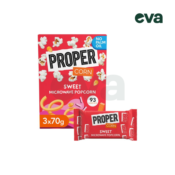 (UK MADE) PROPERCORN MICROWAVE SWEET POPCORN 210G | Lazada