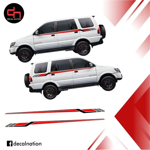 Isuzu Crosswind Linear Design 3 Black, Gray and Red Color | Lazada PH