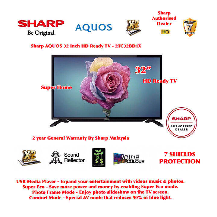 Sharp 32 inch HD TV 2TC32BD1X AQUOS 32 Inch HD Ready TV | Lazada