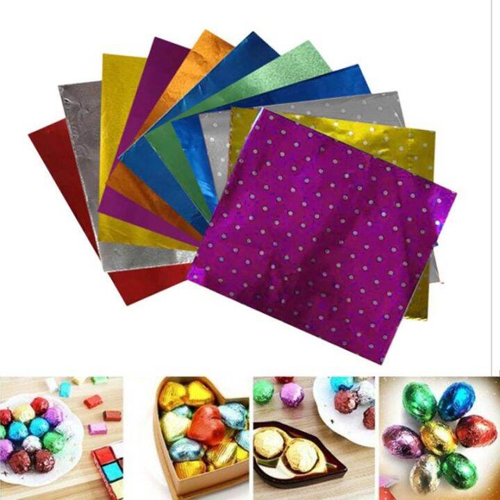 【hot】 100pcs Aluminum Foils Paper Birthday Wrapper Foil Sticker | Lazada PH