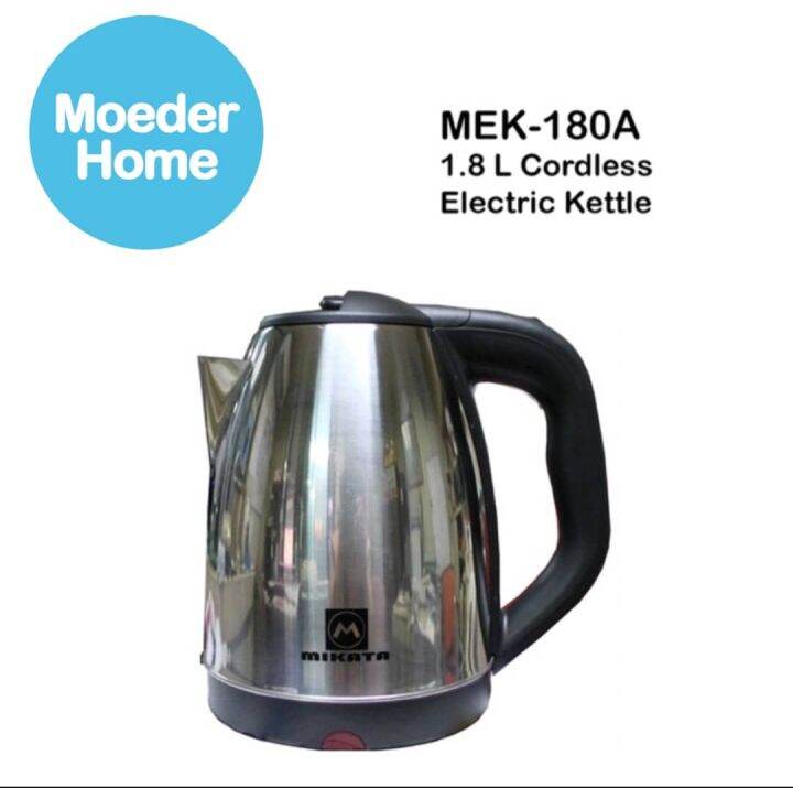 Mikata Stainless Electric Cordless Kettle 1.8L (MEK-180A) | Lazada PH