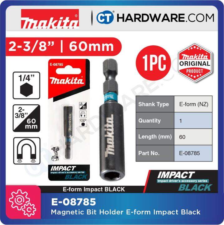 MAKITA E-08785 E-FORM IMPACT BLACK MAGNETIC BIT HOLDER 60MM | 1/4 inch ...