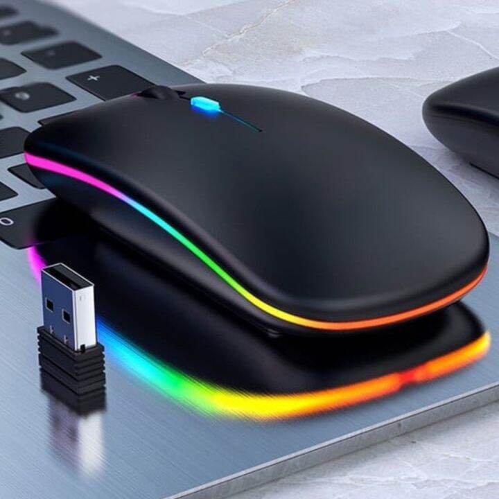 Rechargeable Mouse Wireless Silent LED Backlit Mice USB Optical ...