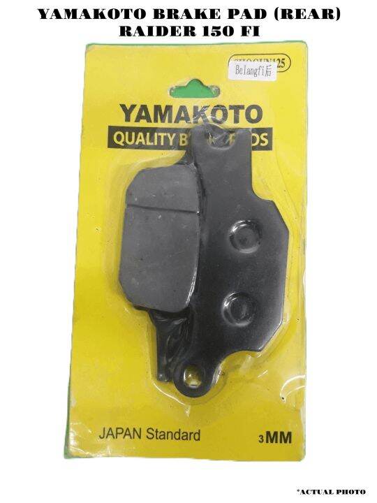 YAMAKOTO BRAKE PAD REAR MODEL: RAIDER 150 FI | Lazada PH