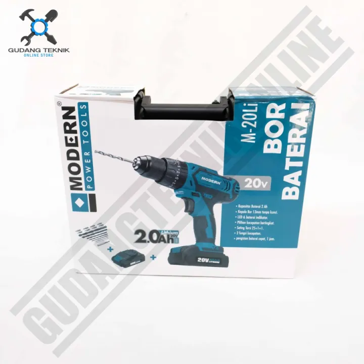 MODERN M-20Li / Mesin Bor BATERAI MODERN M20Li CORDLESS Drill MODERN ...