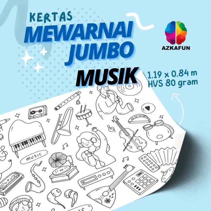 Kertas Mewarnai Jumbo MUSIK - mewarnai besar - Giant Coloring Page ...