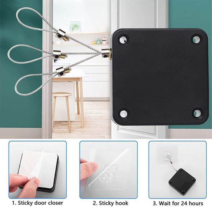 ☑ Home Punch free Retractable Rope Anti theft Hydraulic Buffer Cabinet ...