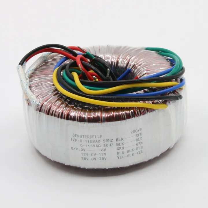 200w Pure Copper Toroidal Transformer 28v 0 28v 12v 0 12v 6v For Audio