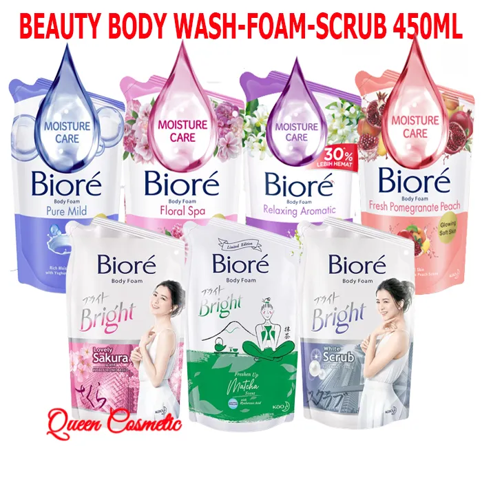 Biore Body Wash - Foam - Scrub Sabun Mandi Refill 450ml | Lazada Indonesia