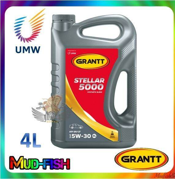 MINYAK PELINCIR UMW GRANTT STELLAR 5000 SEMI SYNTHETIC 5W30 4T ENGINE ...