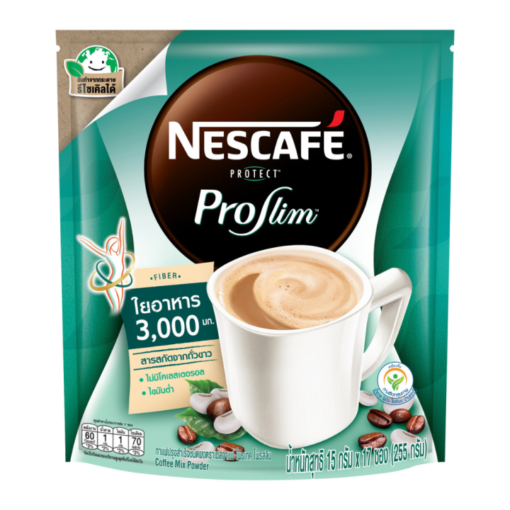 Nescafe Protect ProSlim เนสกาแฟ โพรเทค โพรสลิม กาแฟปรุงสำเร็จชนิดผง 15 ...