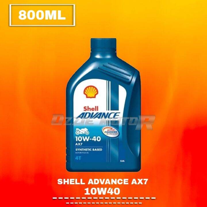 Shell Advance AX7 Scooter 10W40 MB 800ml 4T Oli mesin matic | Lazada ...