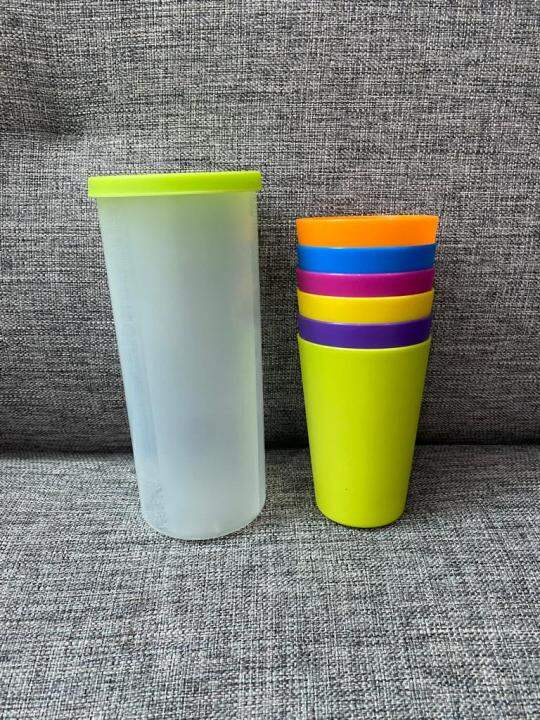SS Gelas Pelangi Plastik SET 6 in 1 Gelas Minum Piknik Picnic Cup Set ...