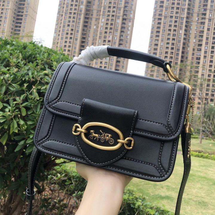 Original Coach C8449 Hero Shoulder Bag In Glovetanned Leather - Black ...