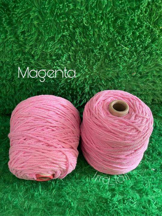 Tali Katun Macrame / Makrame Premium 4 mm 1 Kg Warna Magenta - ZI Craft ...