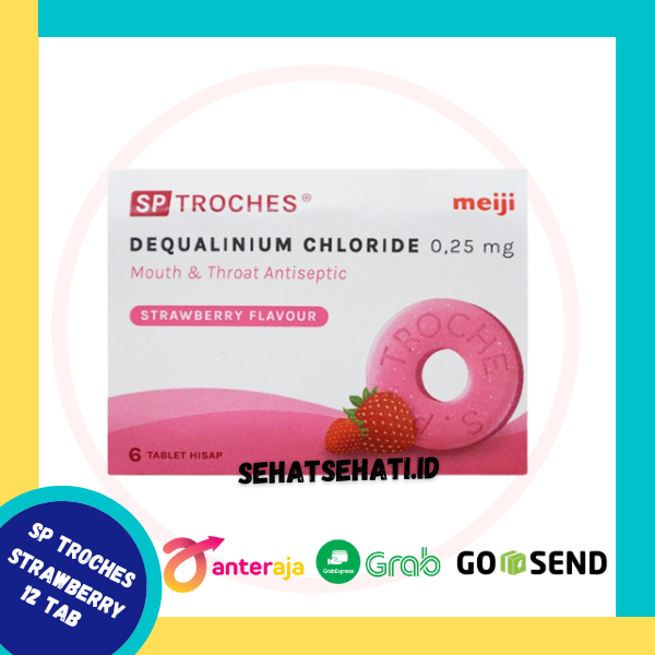SP Troches Strawberry 12 Tab Untuk meredakan nyeri tenggorokan, infeksi ...